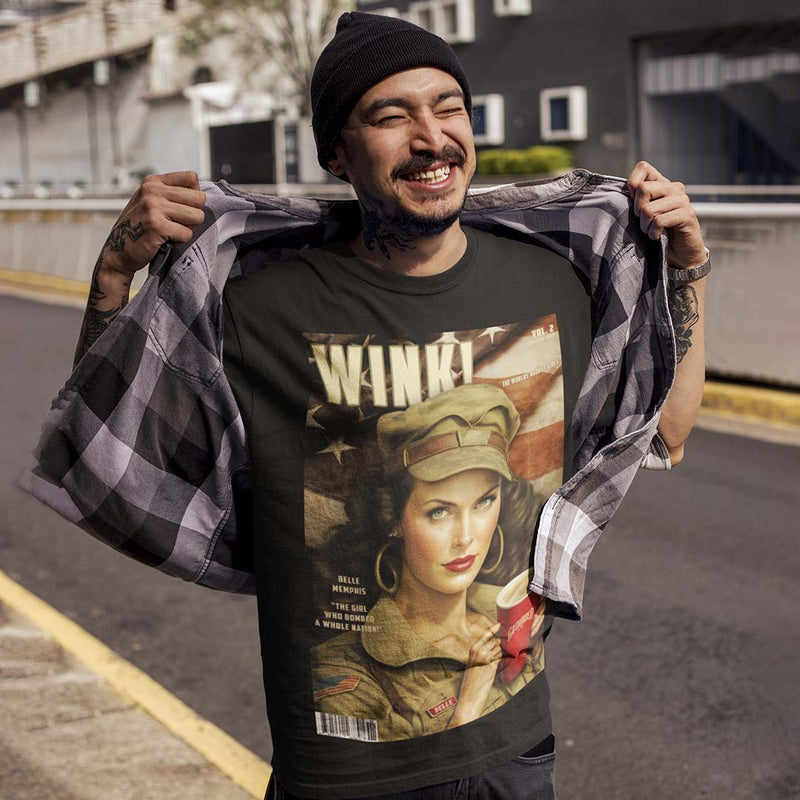 Belle Pin-Up Wink Magazine Limited Edition Unisex T-Shirt - GothRider®
